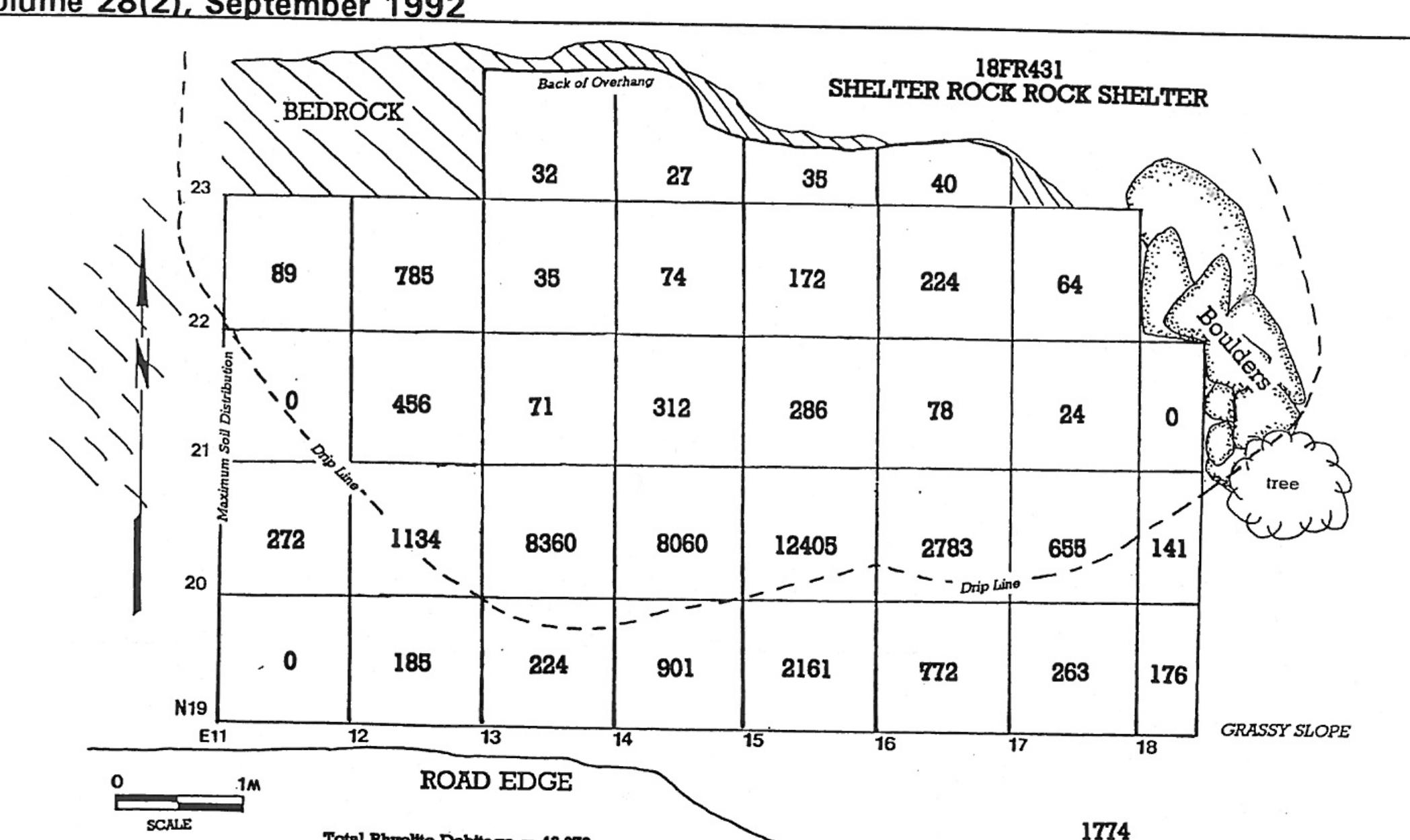 Floor plan of shelter rock rock shelter showing the