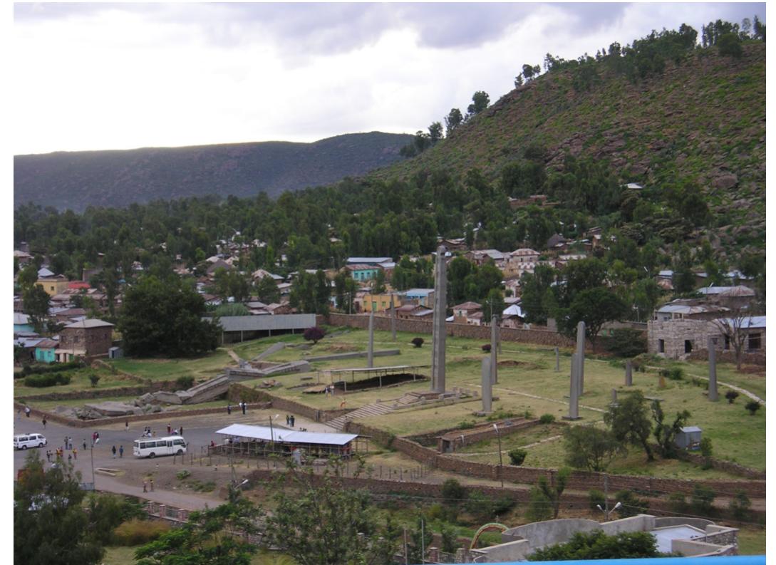 View of the may hagga stelae field at aksum from east (ar-