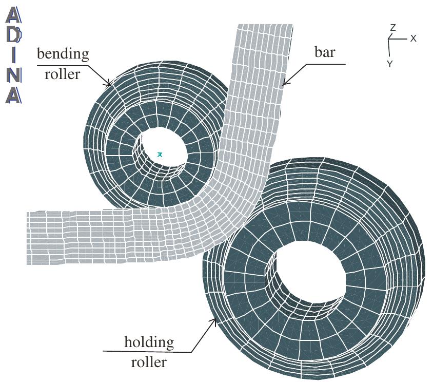 A numerical model of the bending process. the sample