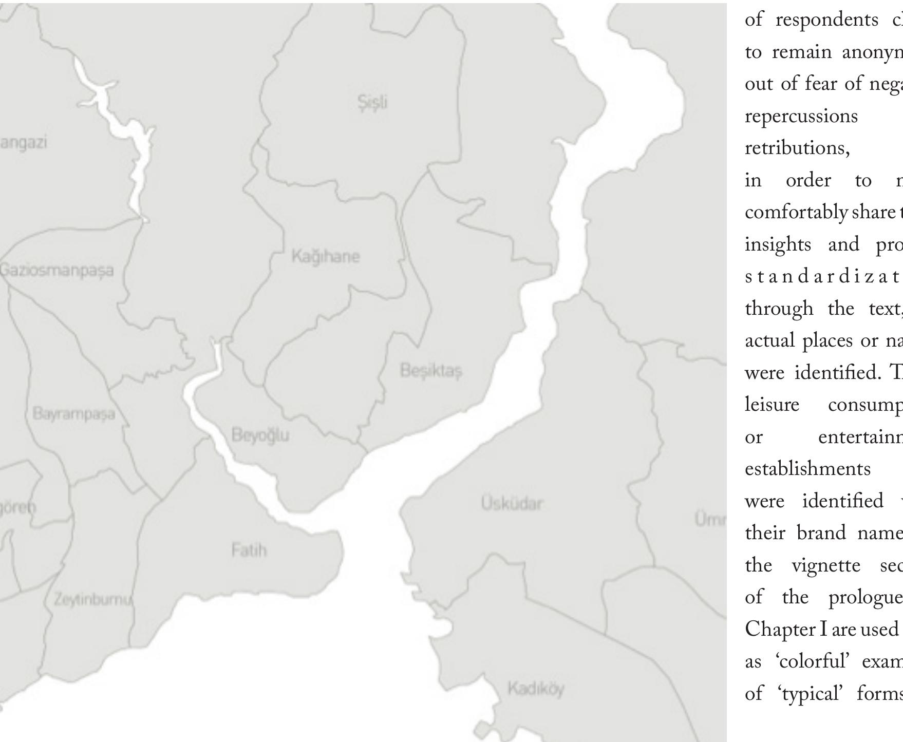 Map i.1. the districts studied in istanbul, with the