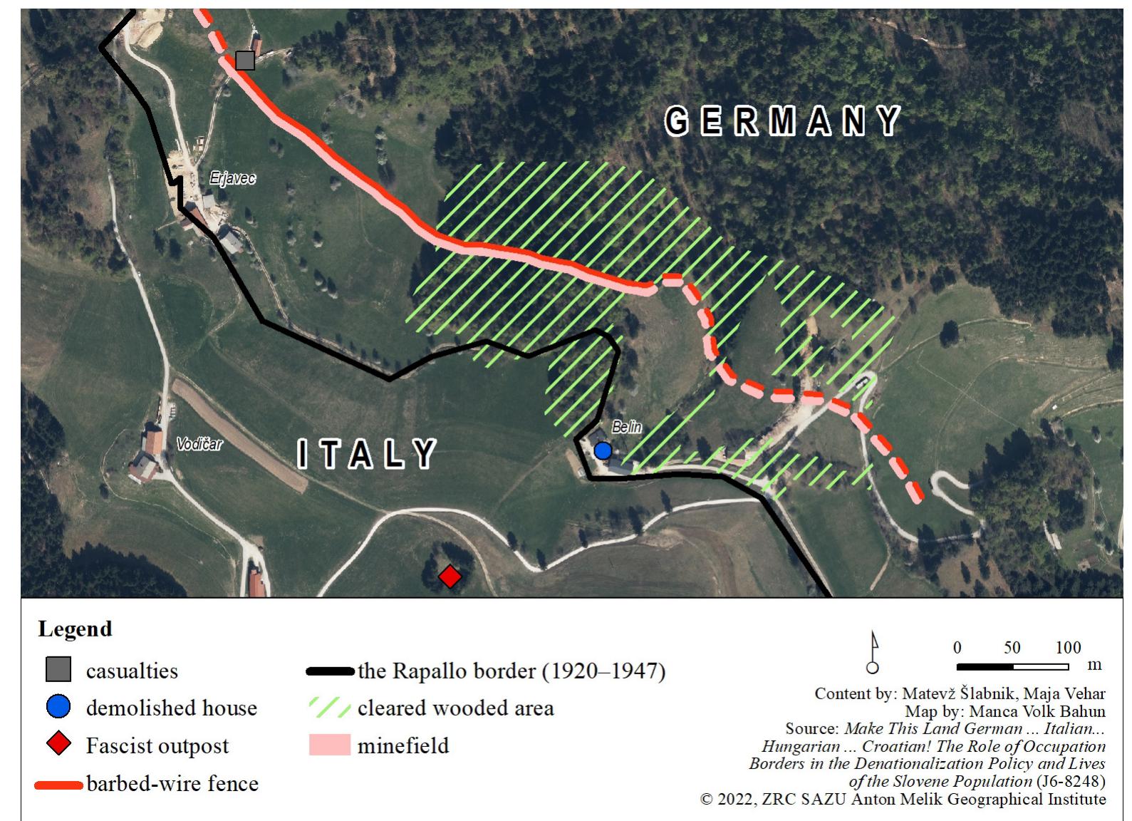 Figure 15 - Occupation borders in Slovenia 1941–1945