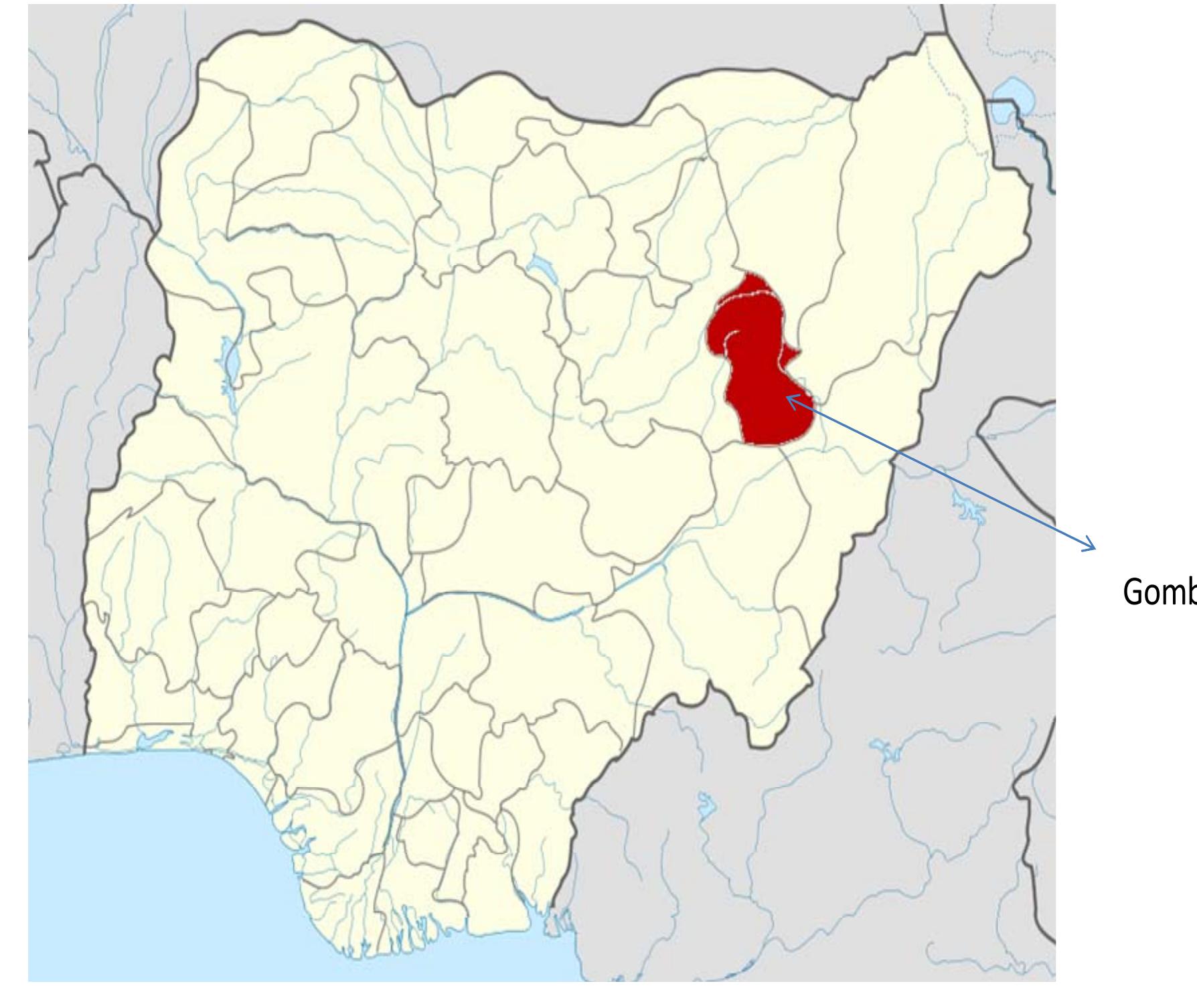 Map of nigeria indicating gombe state. figure 1.1: map of