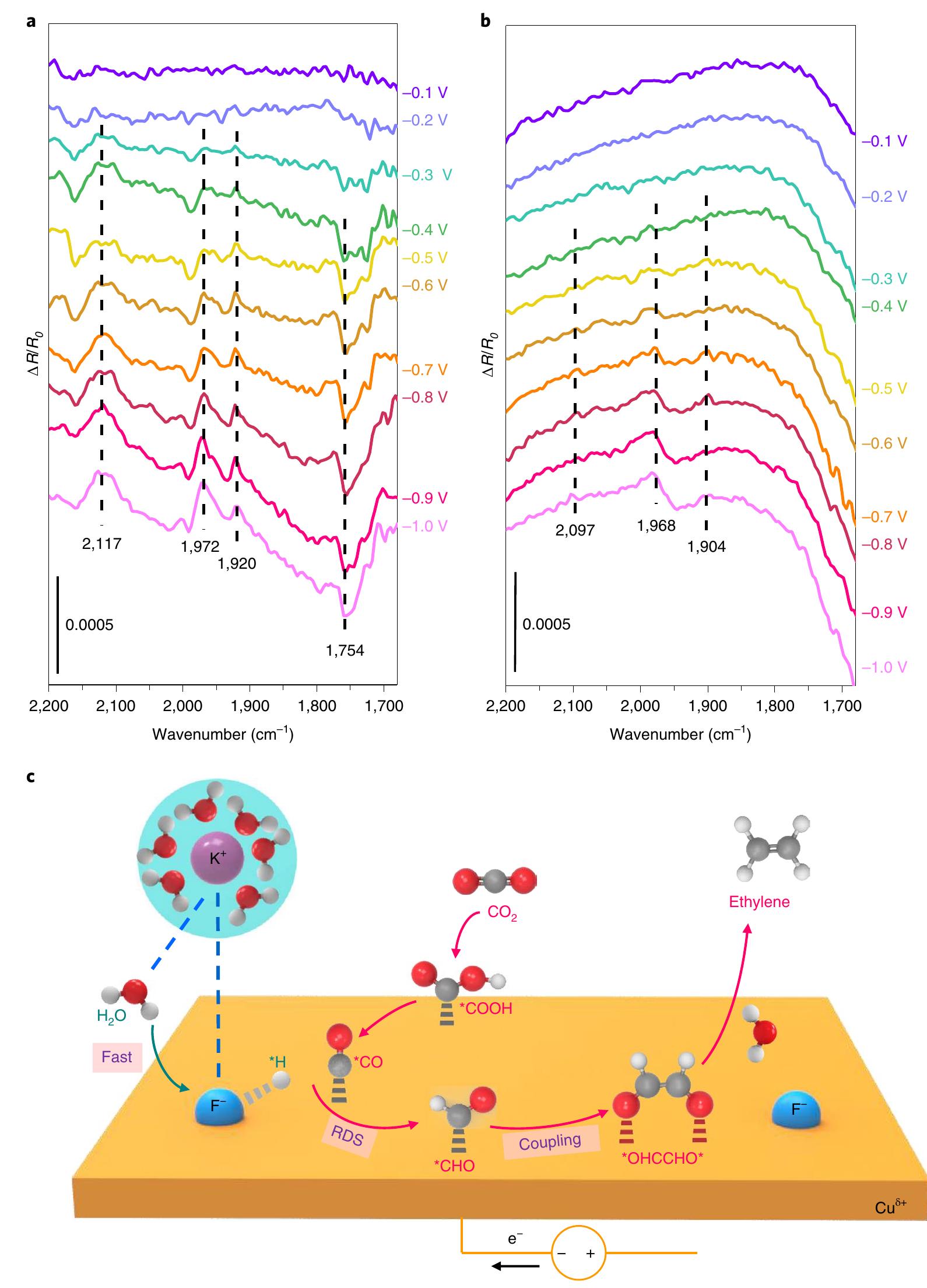 | insitu atr-ftirs and reaction scheme. a, in situ atr-ftirs