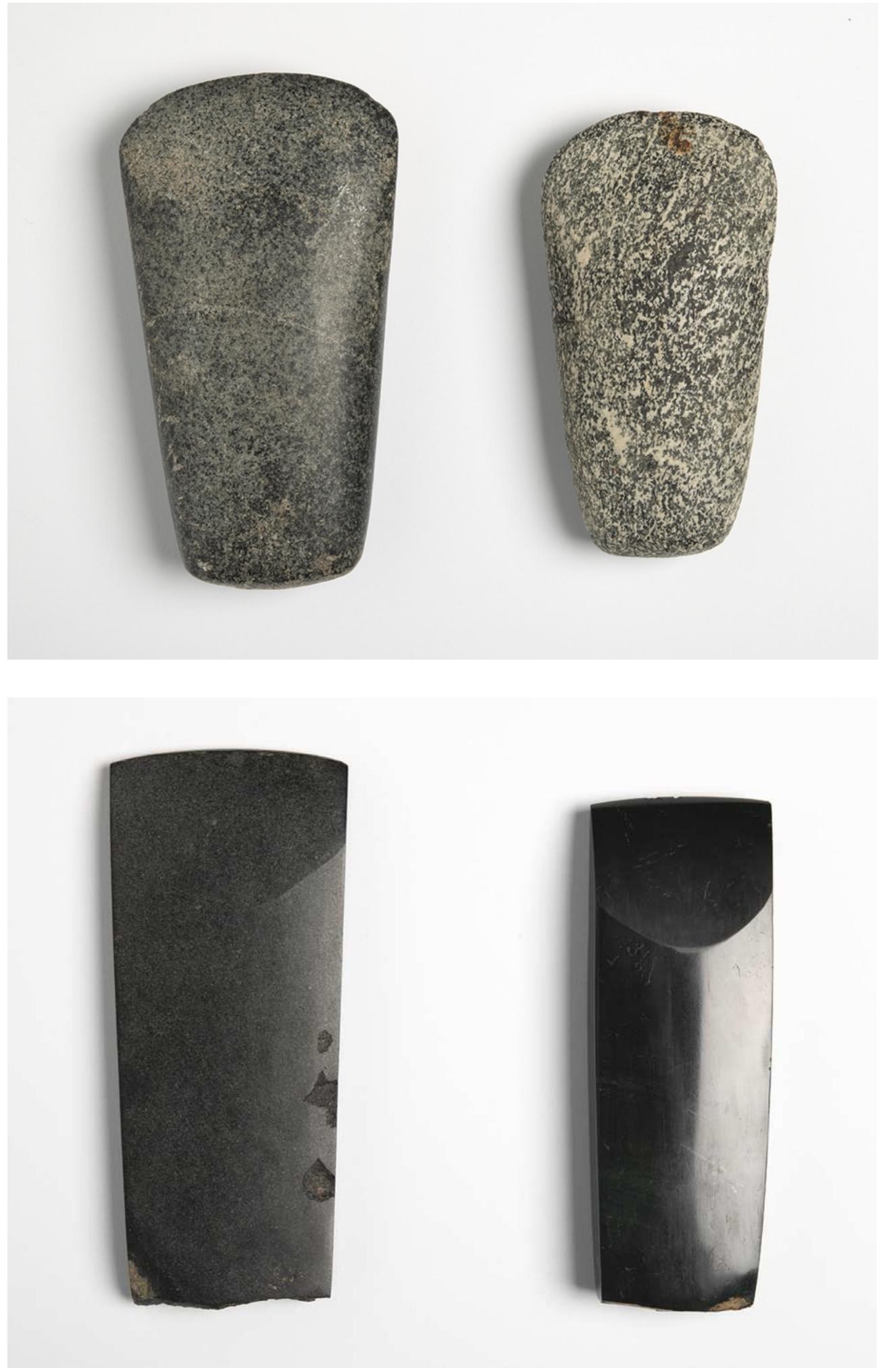 Above: examples of axe blades with oval-lenticular cross