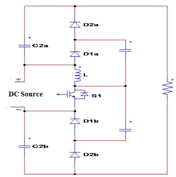 Circuit diagram of modified hybrid boost converter (b) mode