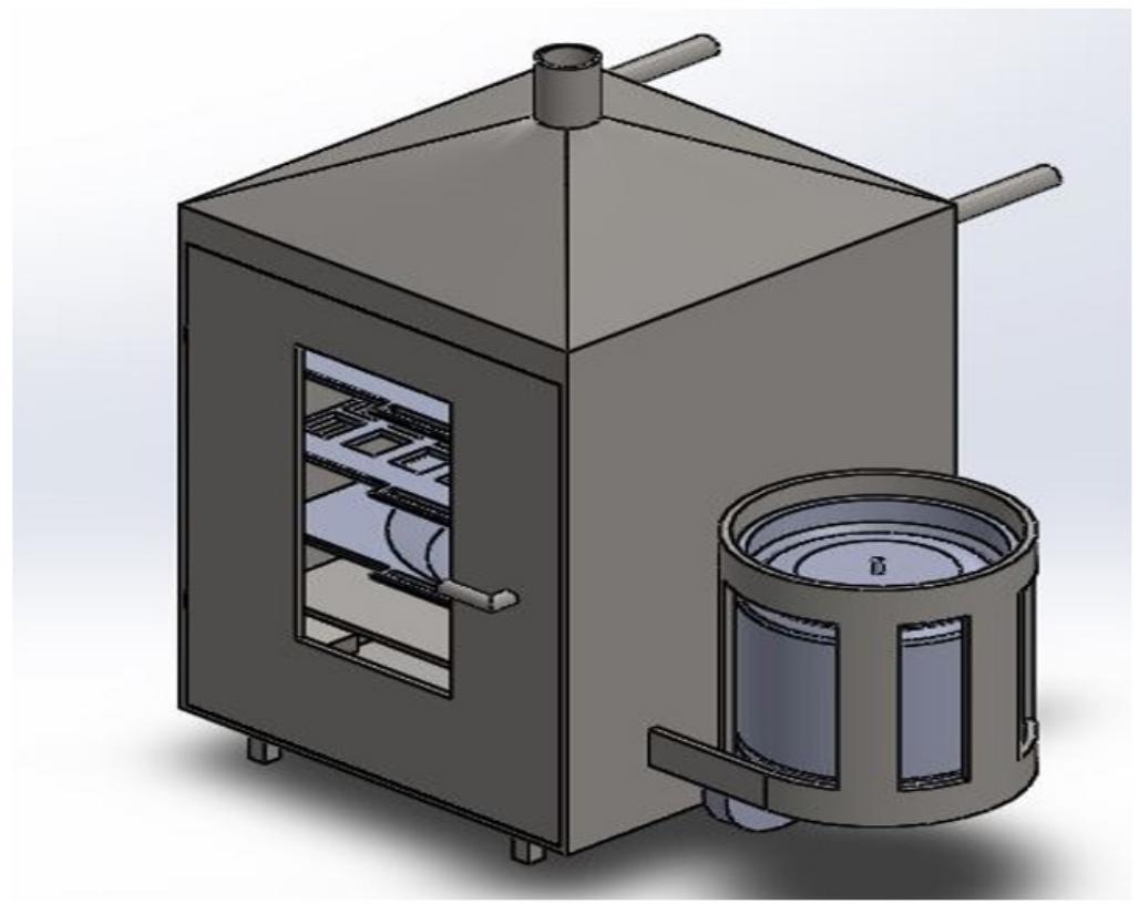 Complete diagram of the designed fish dryer (closed) the