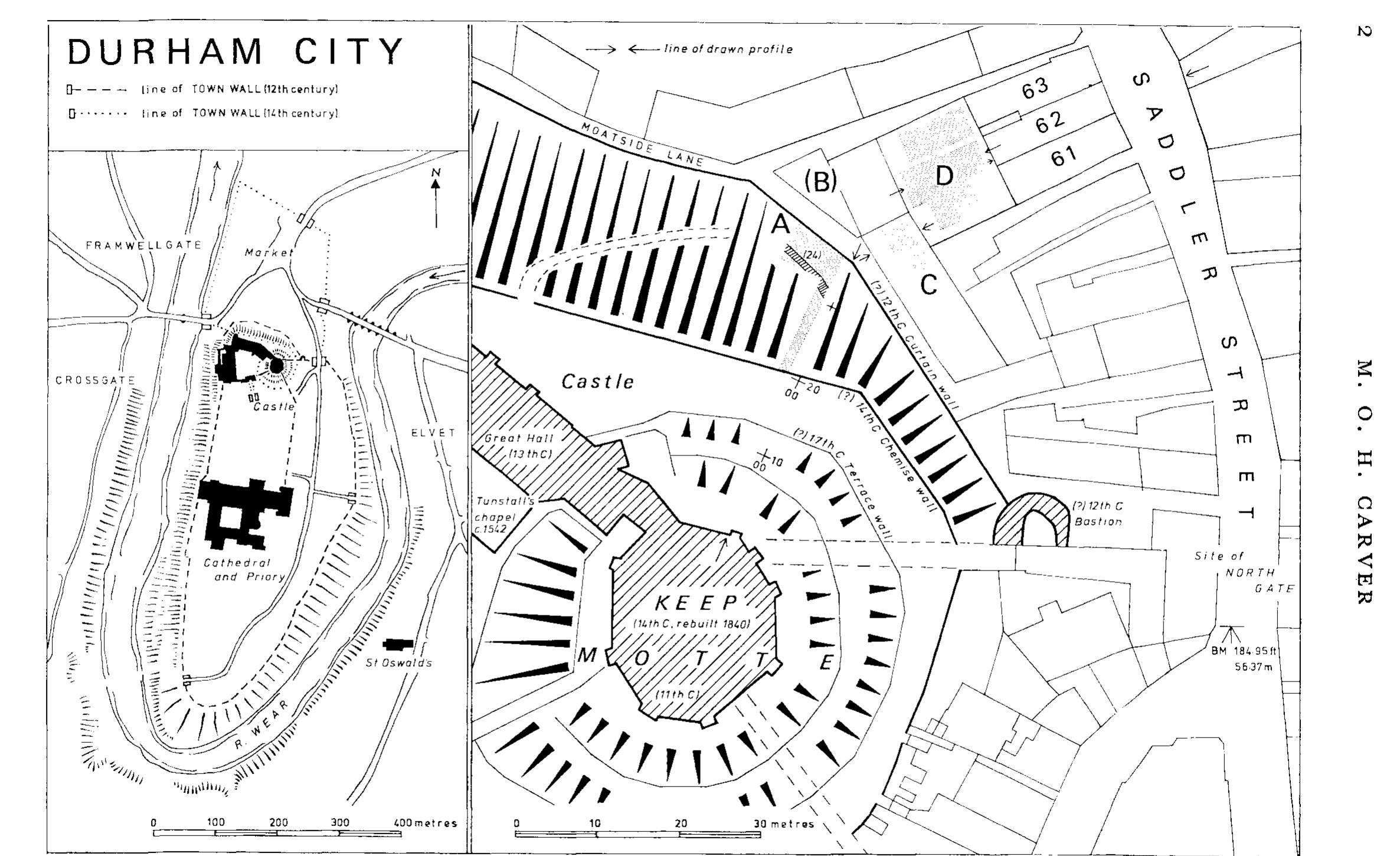 Figure 1 - Three Saxo-Norman Tenements in Durham City