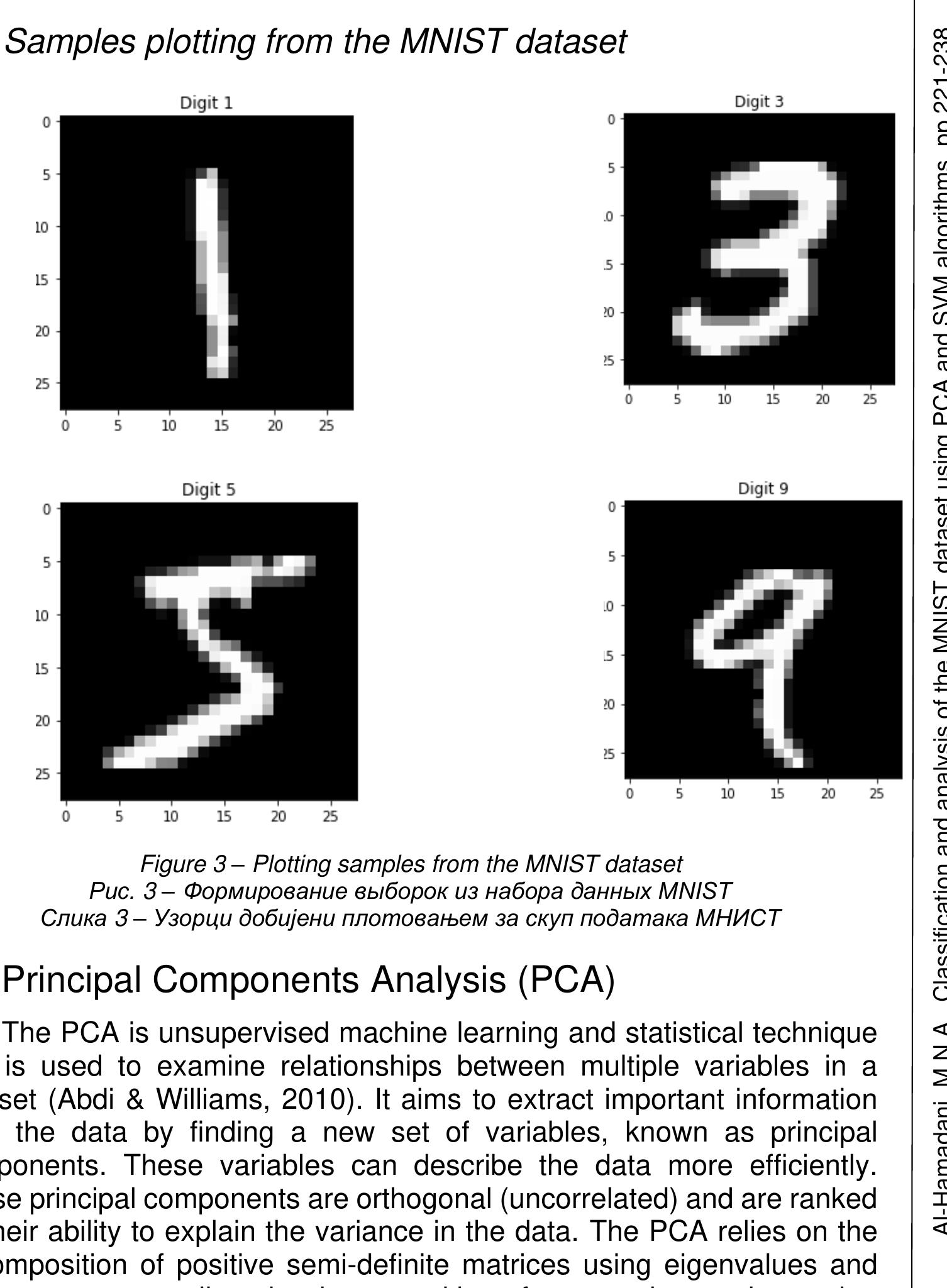 Figure 3 - Classification and analysis of the MNIST dataset