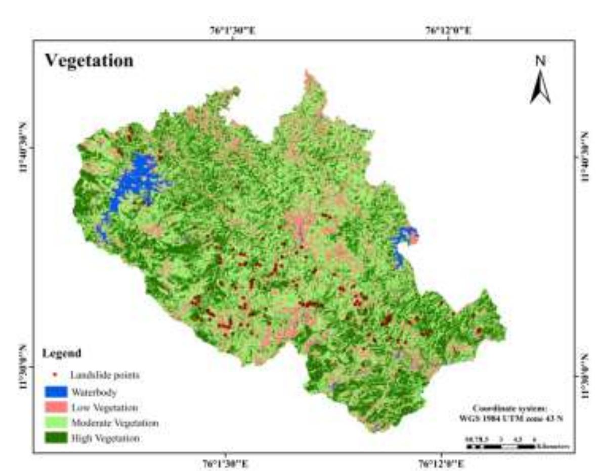 Vegetation map of the study area fig. 5: rainfall map of the