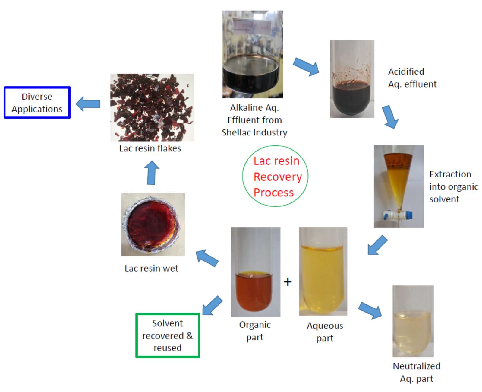 Schematic representation of lac resin recovery process from