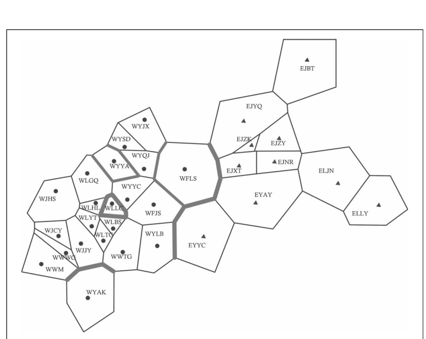 Lines Lying On The Voronoi Tessellation Indicate The Four