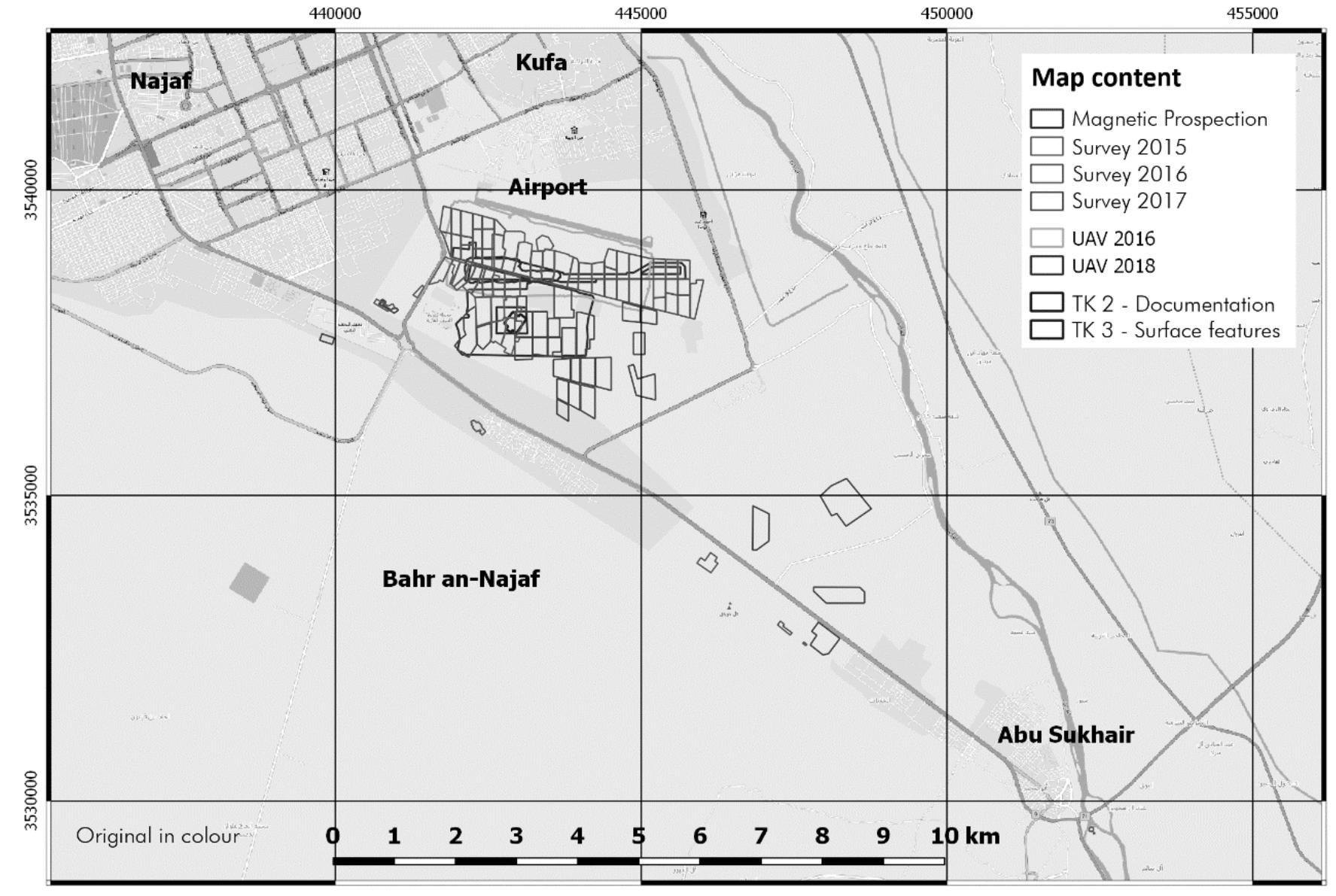 Hira survey project, surveyed areas 2015 — 2017 (map basis: