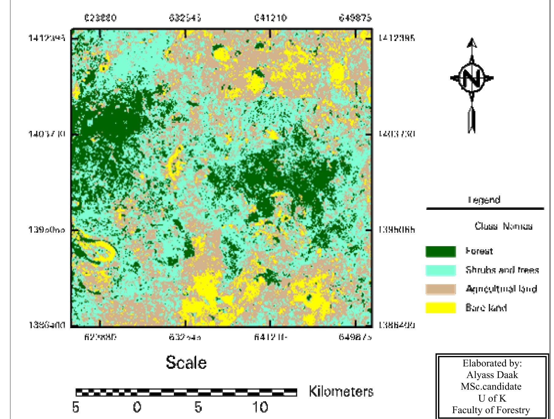 2 supervised classification map of etm landsat data 1987