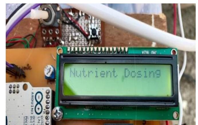 Lcd screen displays nutrient dosing