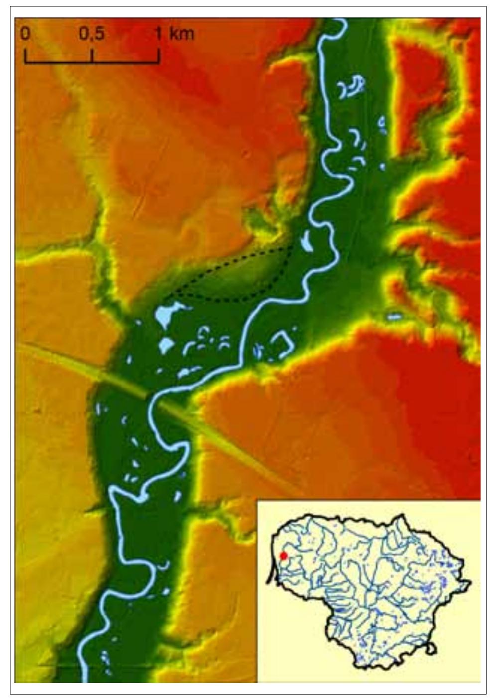 A relief map of the kvietiniai site and its surround- ings.