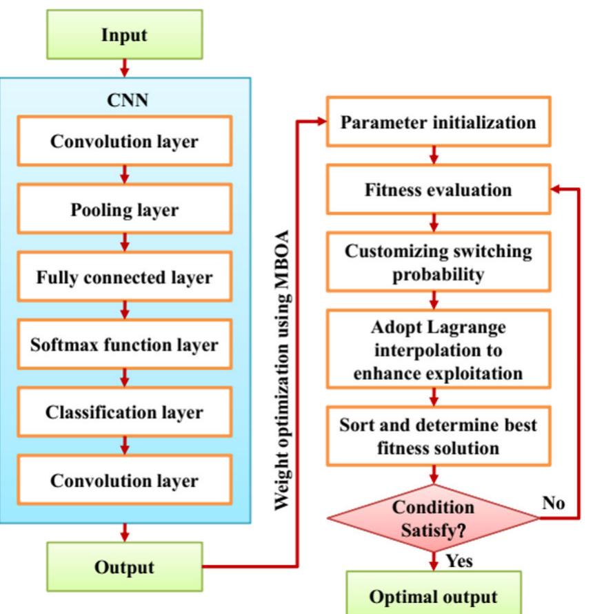 Flow diagram for cnn-mbo approach for efficient task