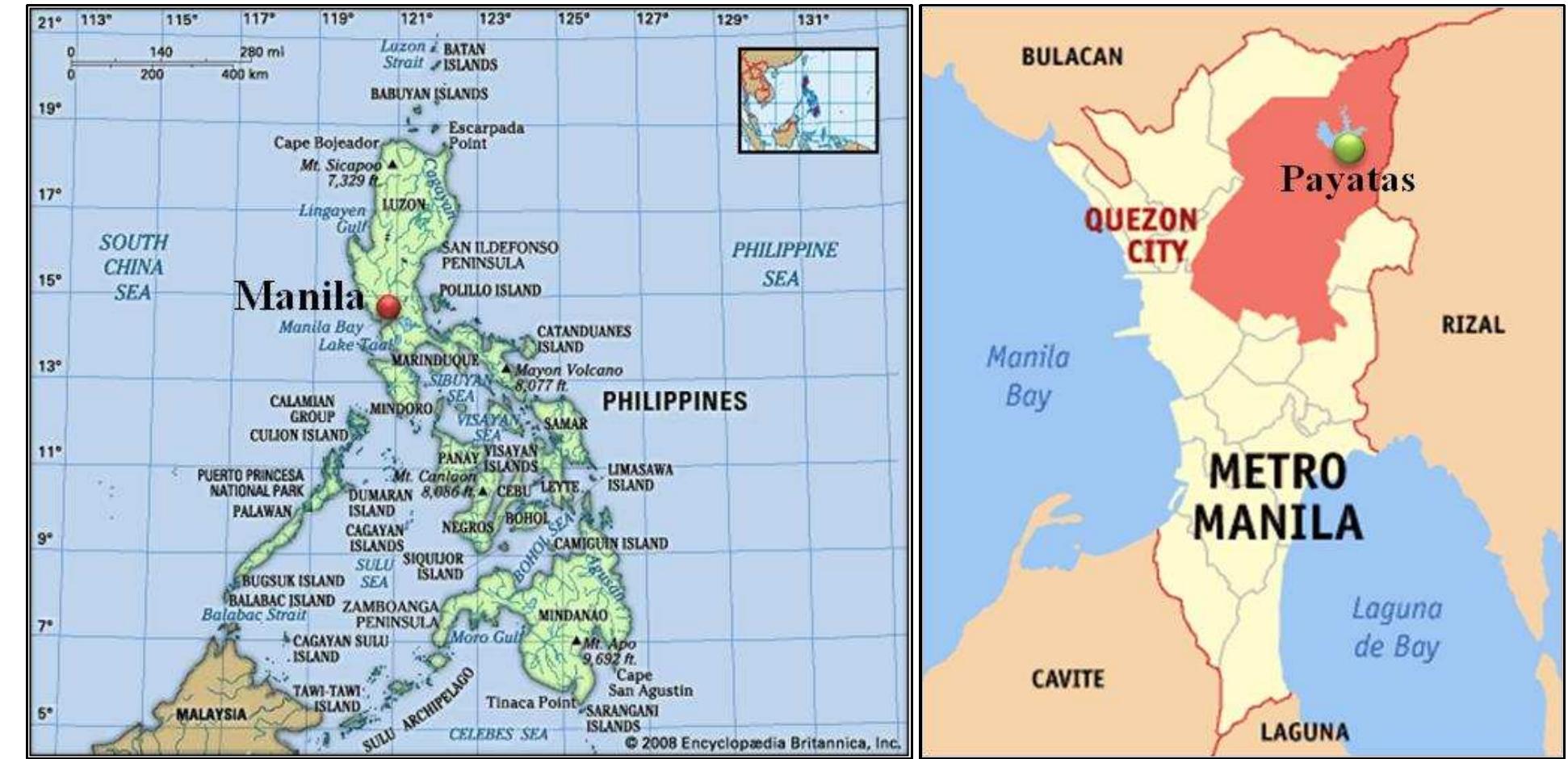 Location map for payatas landfill near manila (britannica
