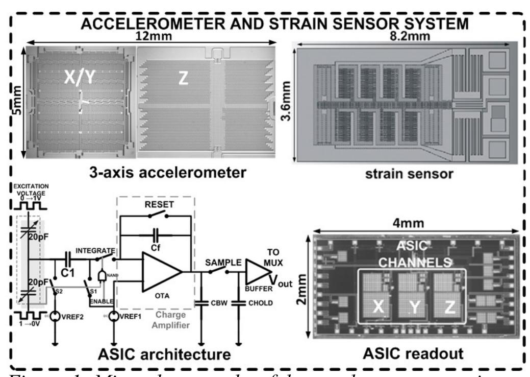 Figure 2 - A 3-axis accelerometer and strain sensor system