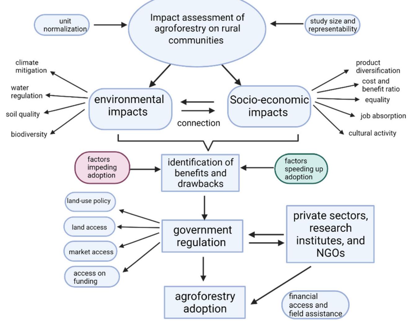 Schematic overview of agroforestry impact assessment on