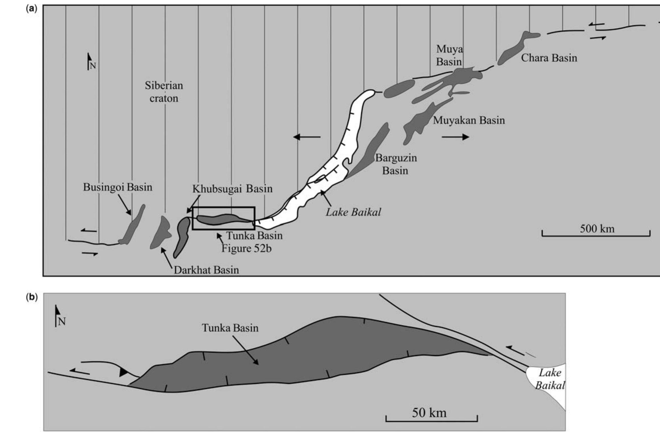 (a) schematic map of the lake baikal pull-apart basin,