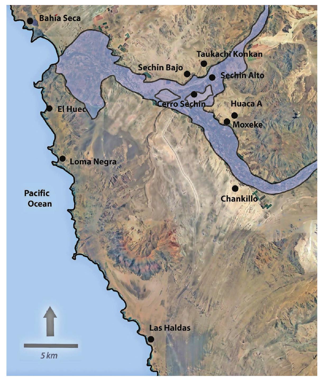 2. map of the casma valley and location of sites.
