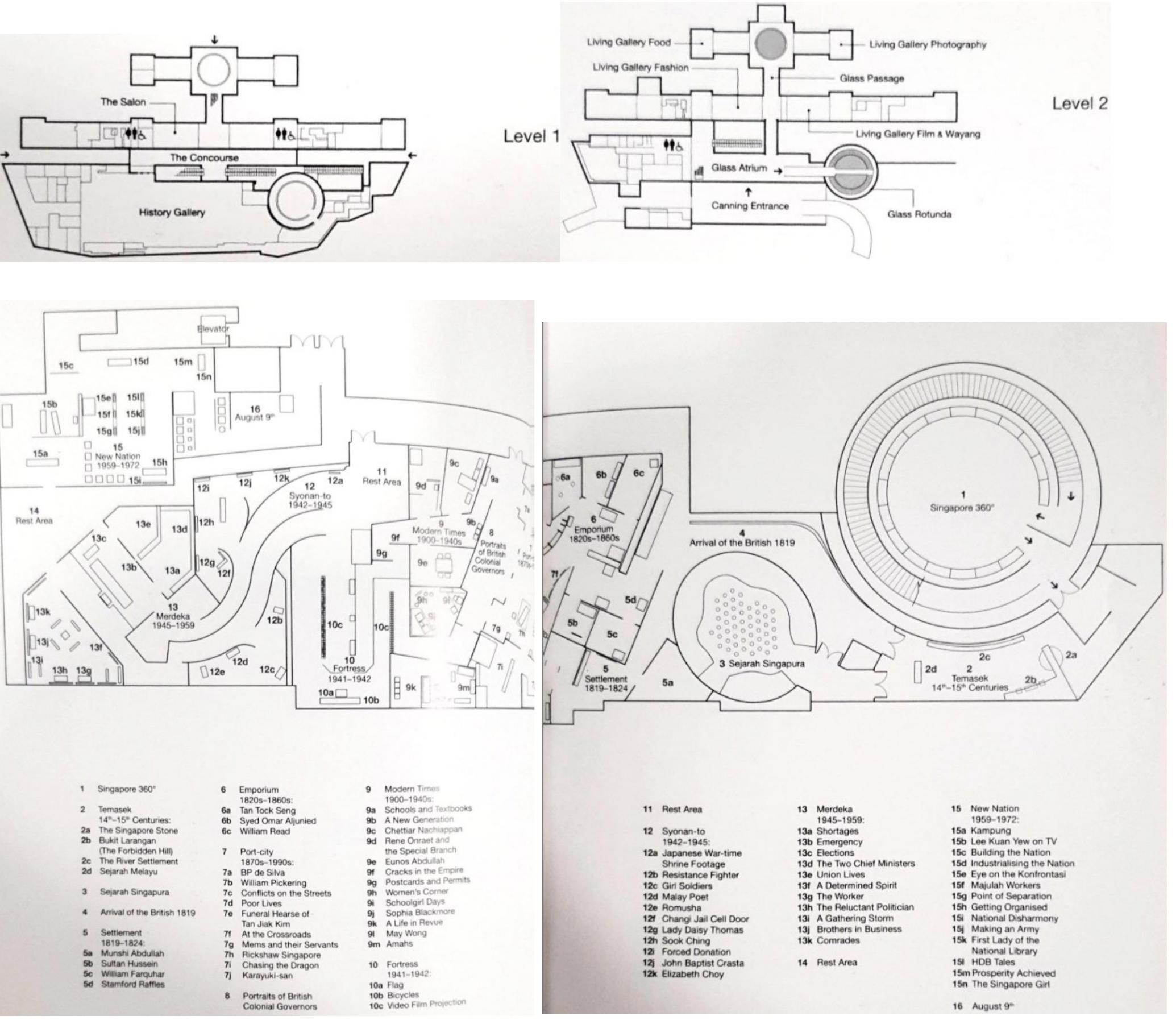 A, b (top), c, d (bottom). floor plan of the shg, which
