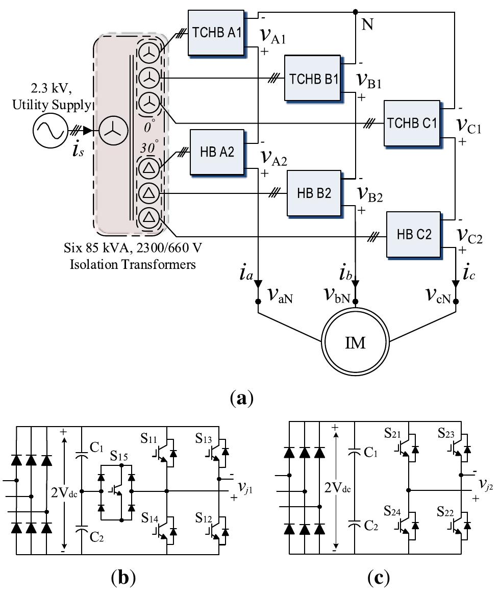 (a) power circuit of proposed nine-level hybrid symmetric