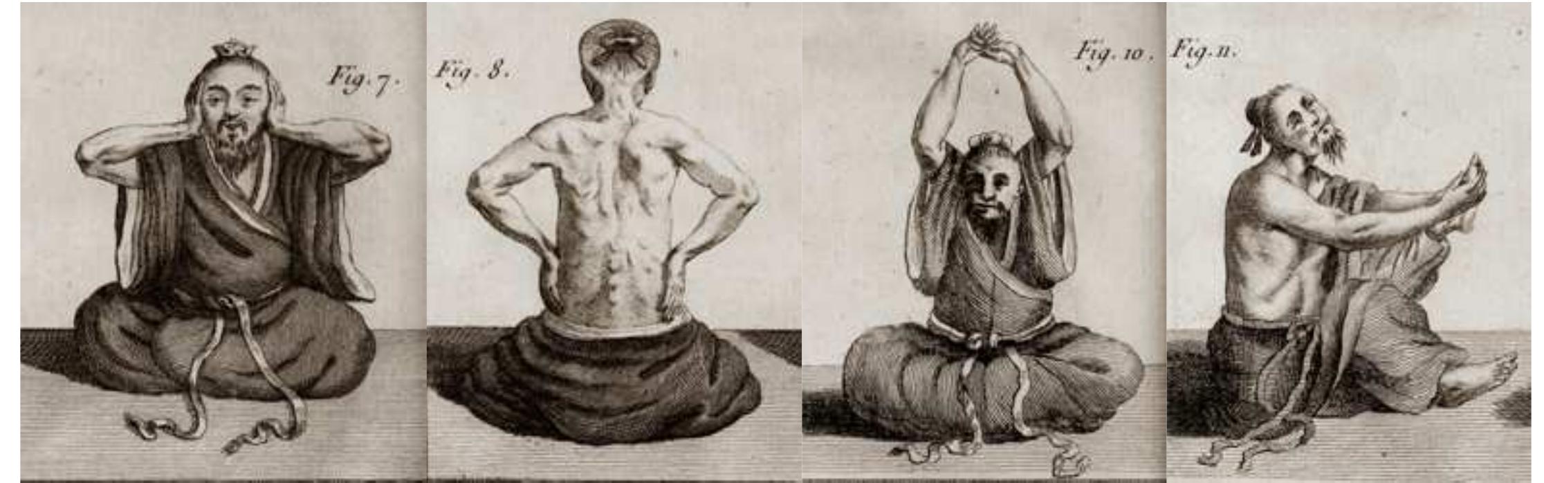 Sample posture illustrations from cibot’s 1779 notice du