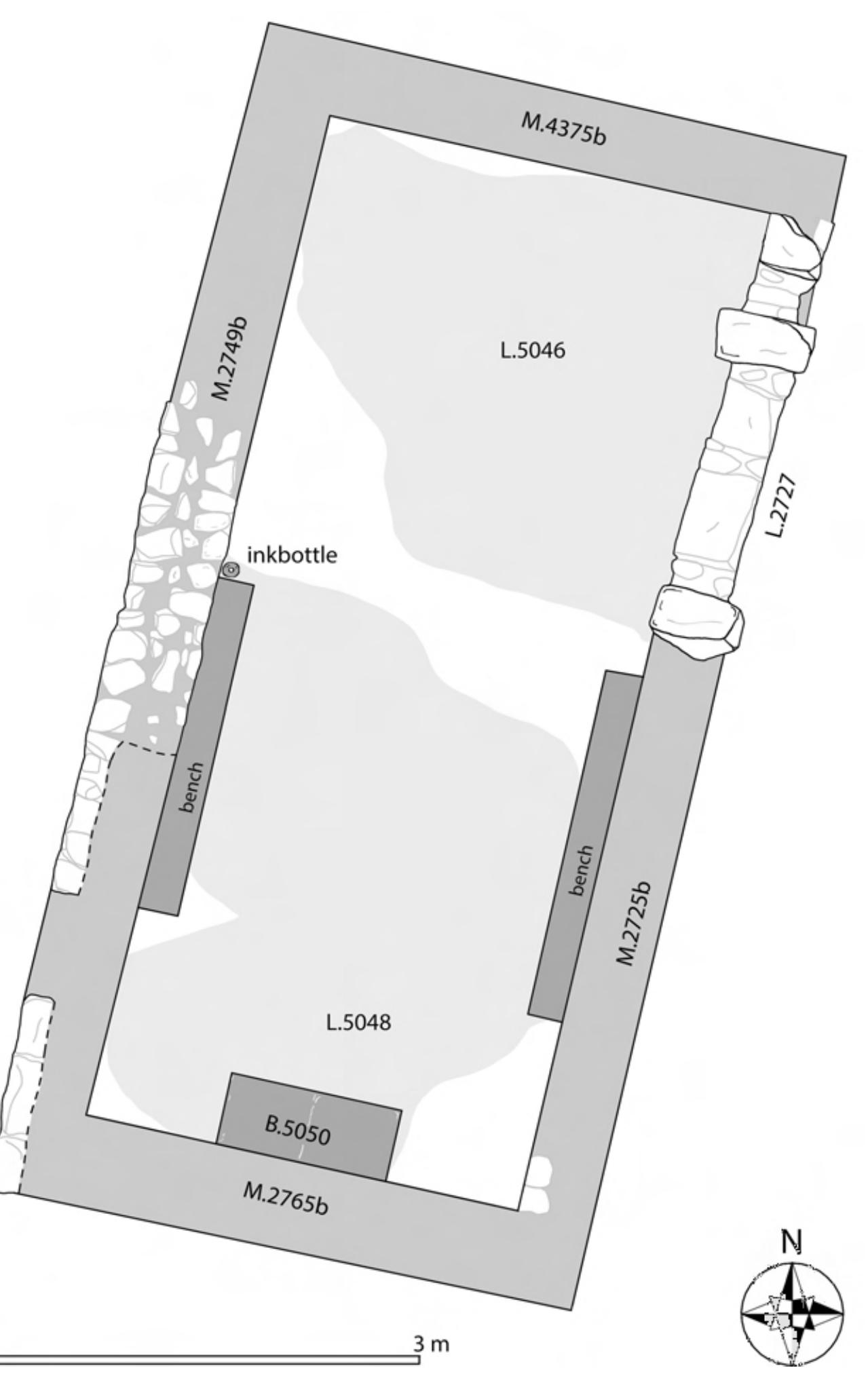 Plan of the temple of astarte (c12) of fase 8, motya ivb