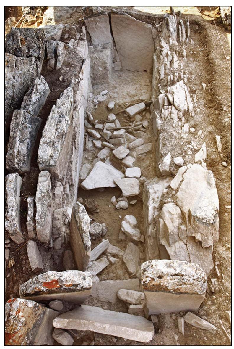 Phase 1 (earliest) of the piedras blancas megalithic grave,