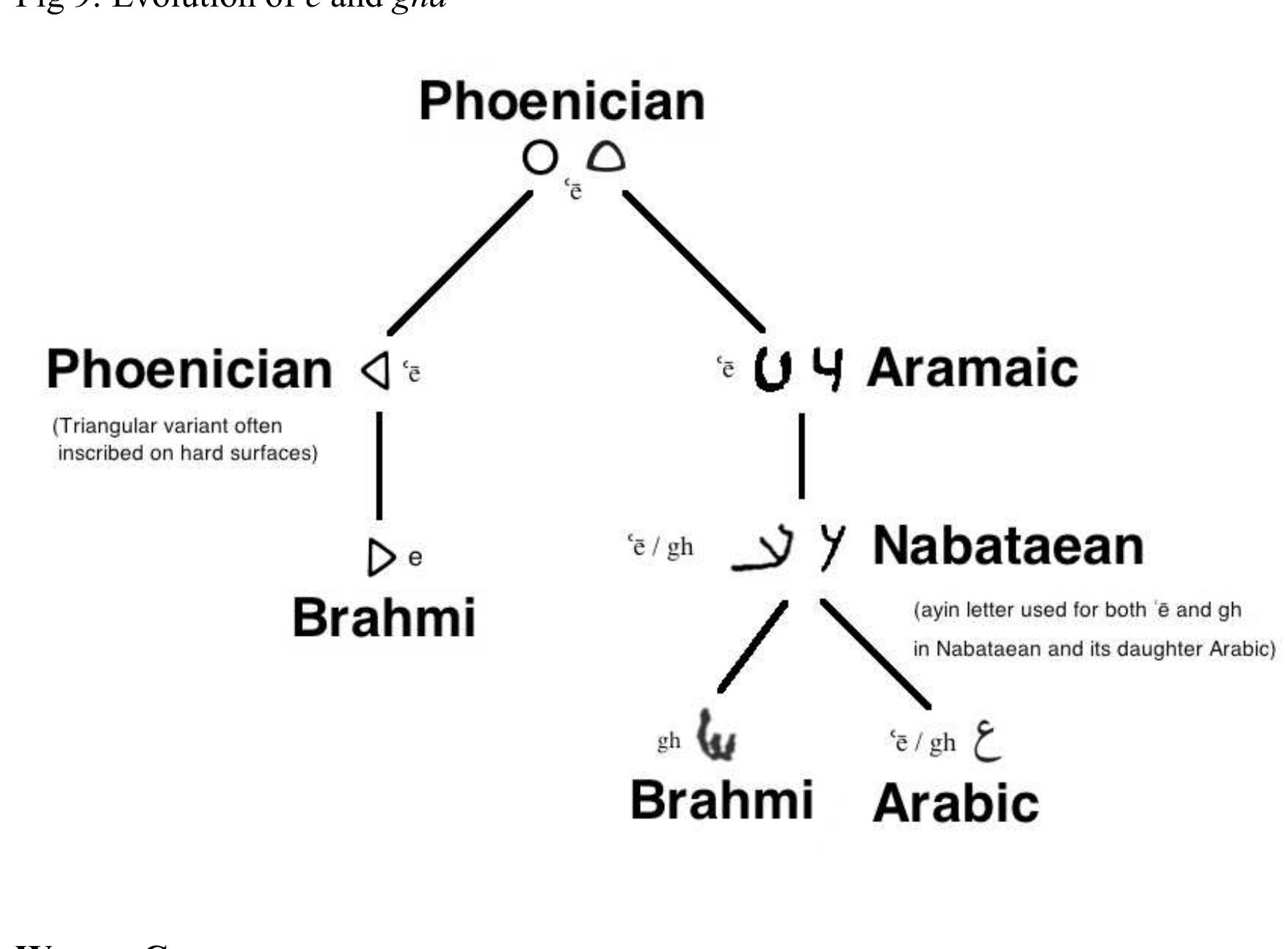 Figure 6 - The hybrid origin of Brāhmī script from Aramaic,