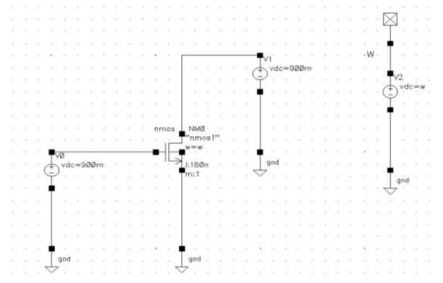 First model the nmos transistor as shown in figure 2 obtain