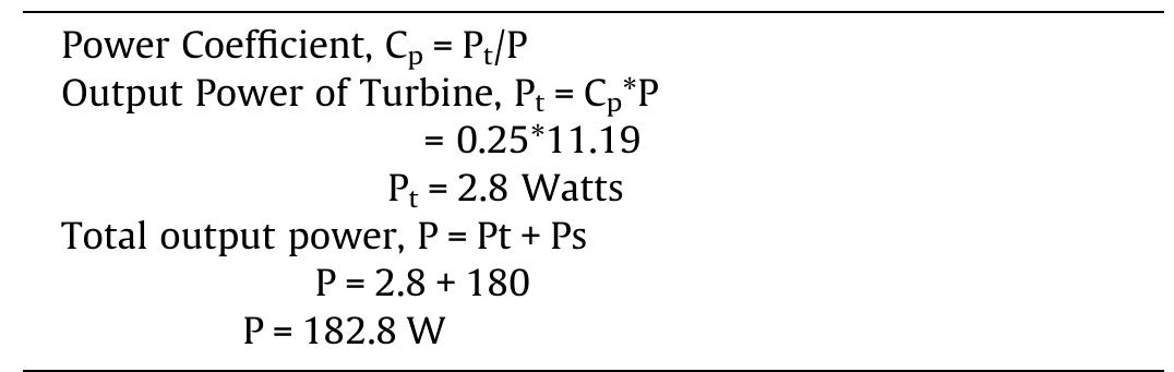 The power coefficient is defined as the power extracted by