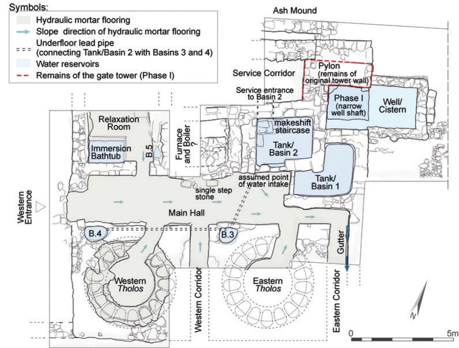 10. plan of the bathhouse with well/cistern (drawing: s.