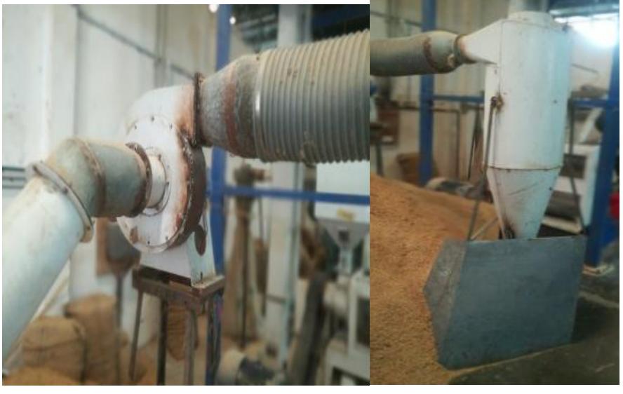 Attachment of fig. 5: attachment of husk aspirator cyclone