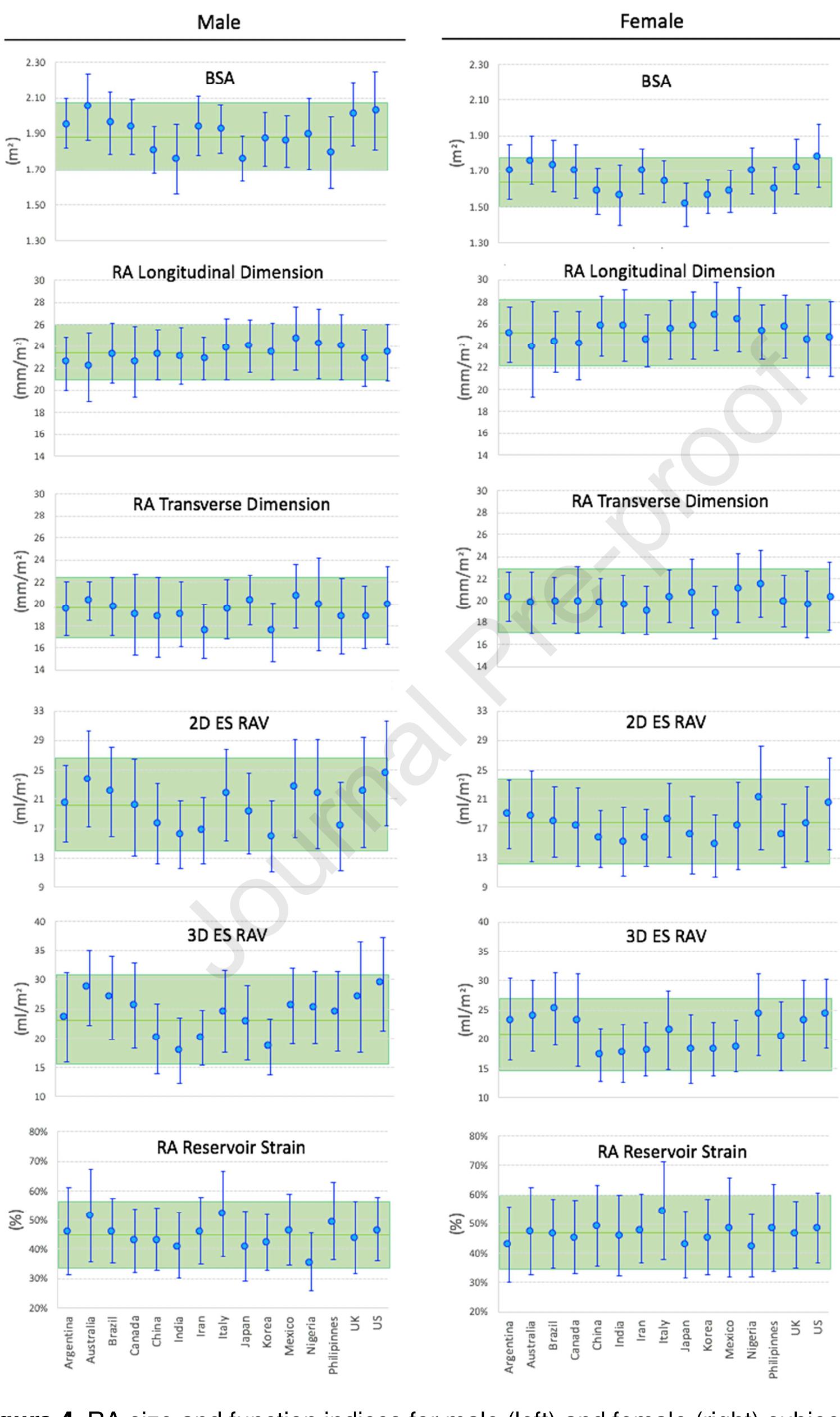 Figure 4 - Normal Values of Right Atrial Size and Function