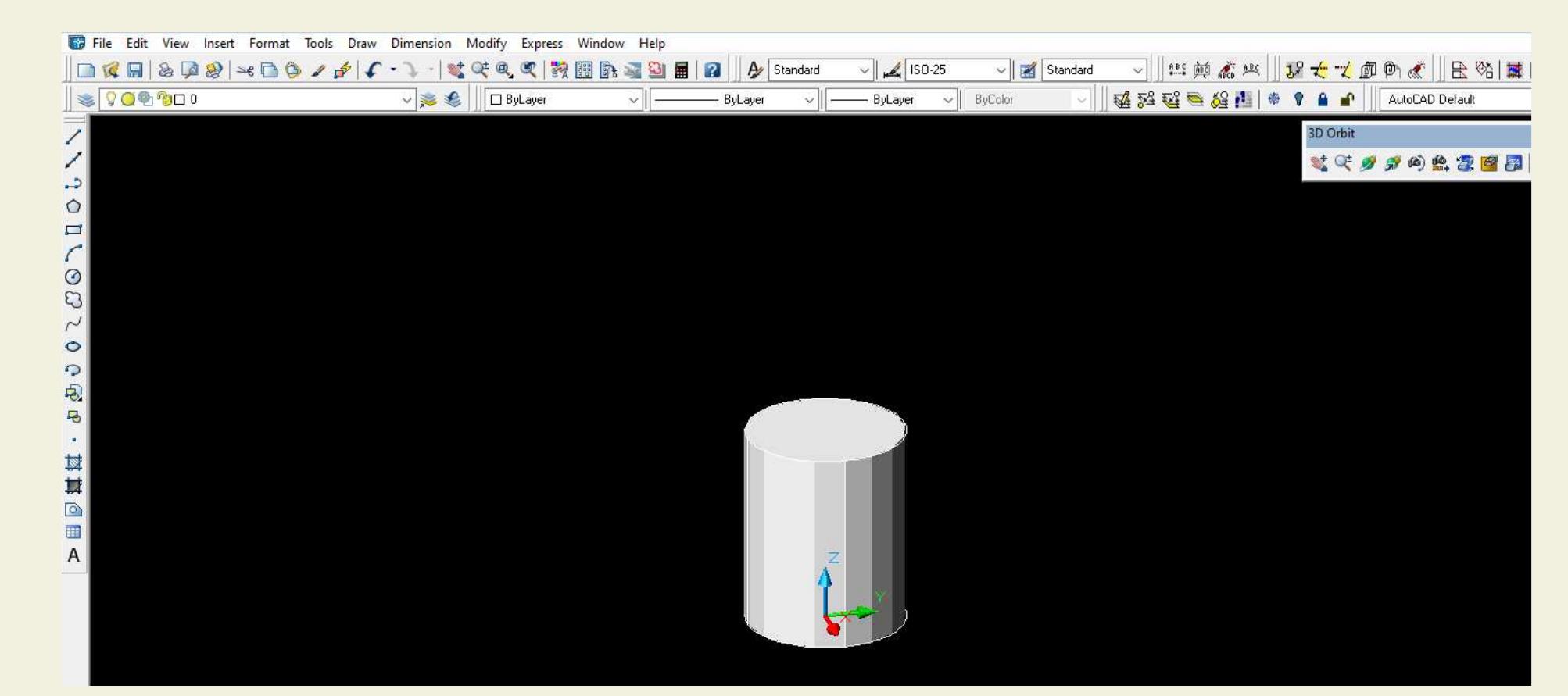 The cylinder design generated through autocad vba module
