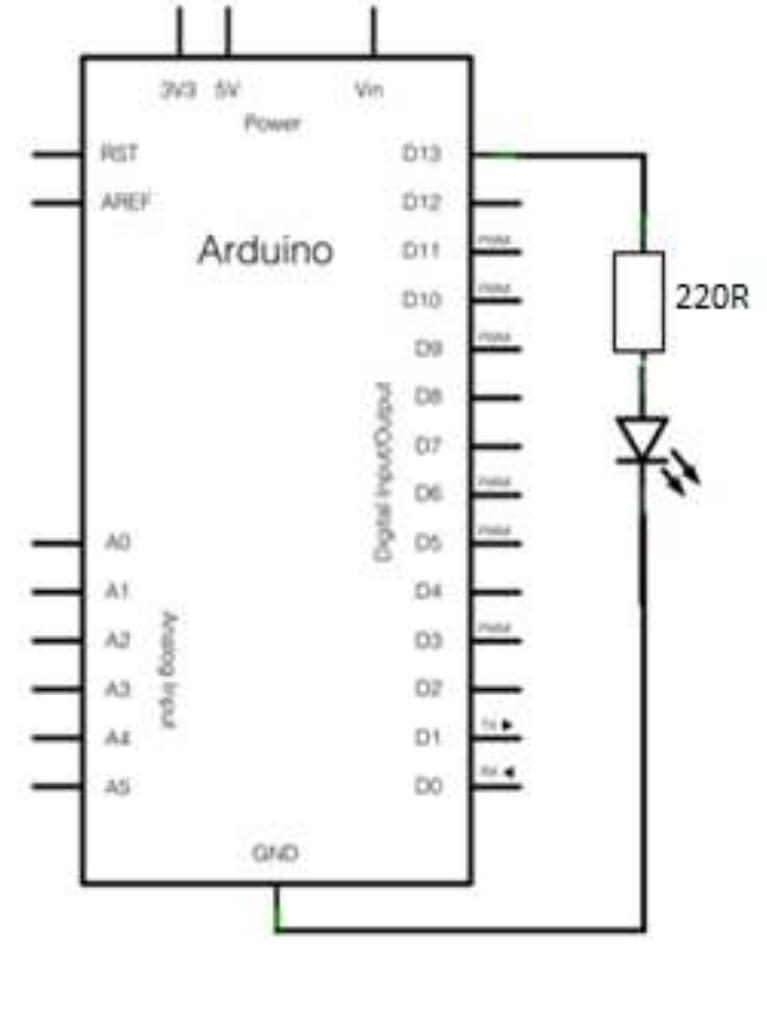 Arduino with led on pin 13 the arduino board has a built-in