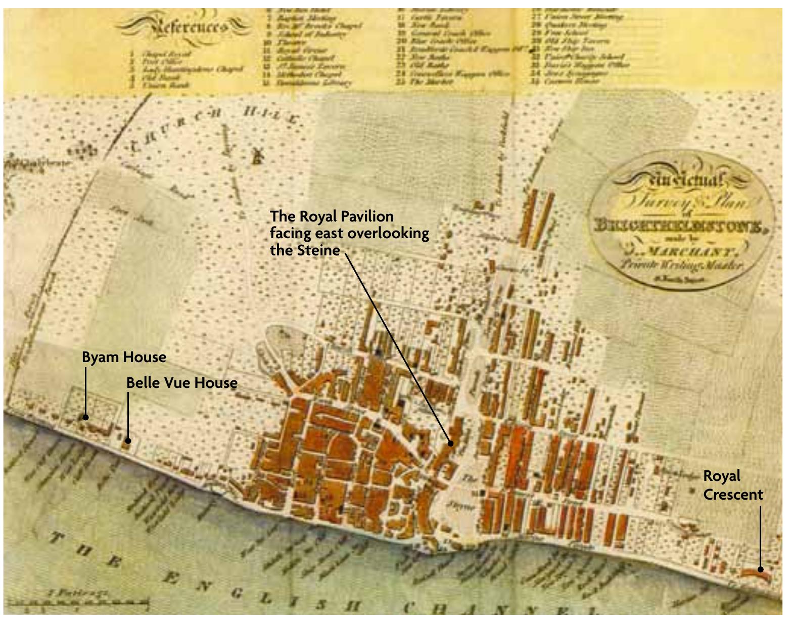 Marchant’s map of brighton in 1808 showing the location of