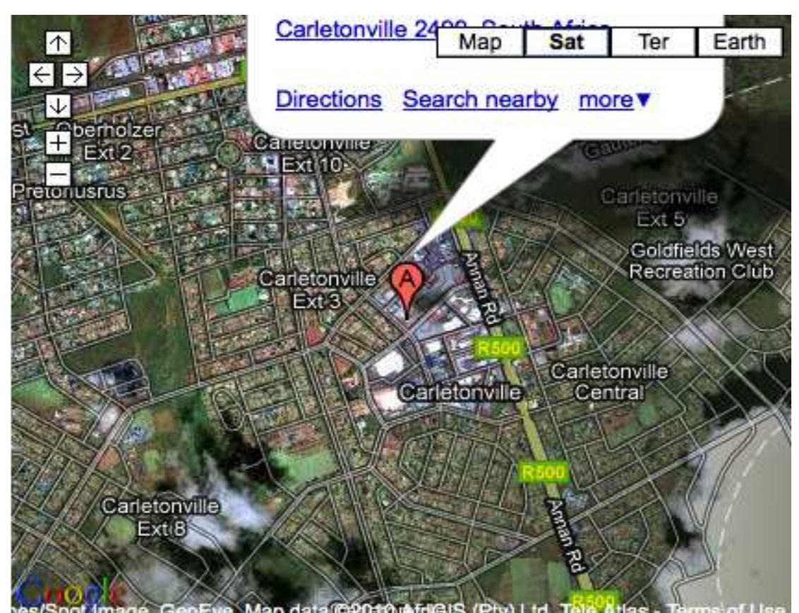 Map of the carltonville area