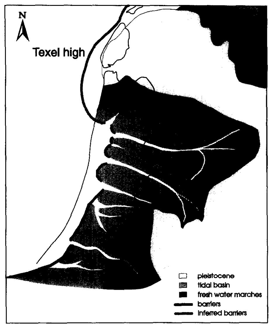 Simplified palaeographic map of the western and northern