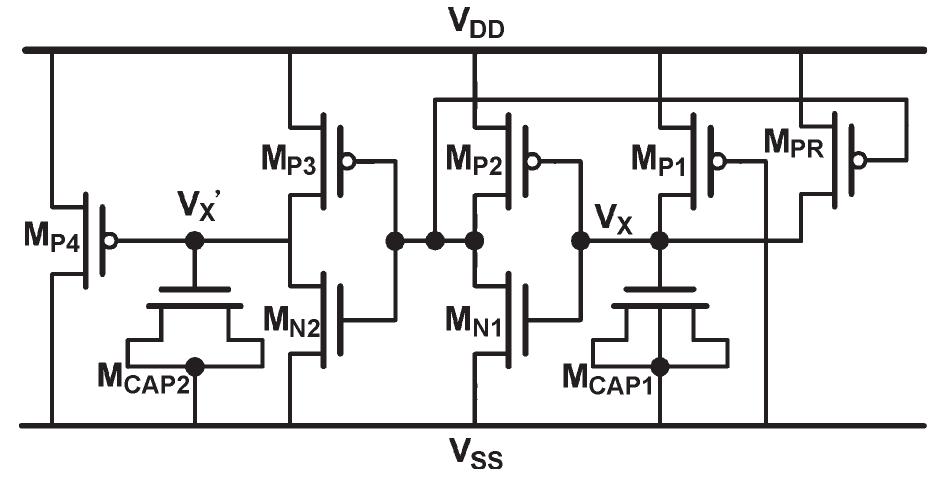 Power-rail esd clamp circuit with the pmos restorer (pp)