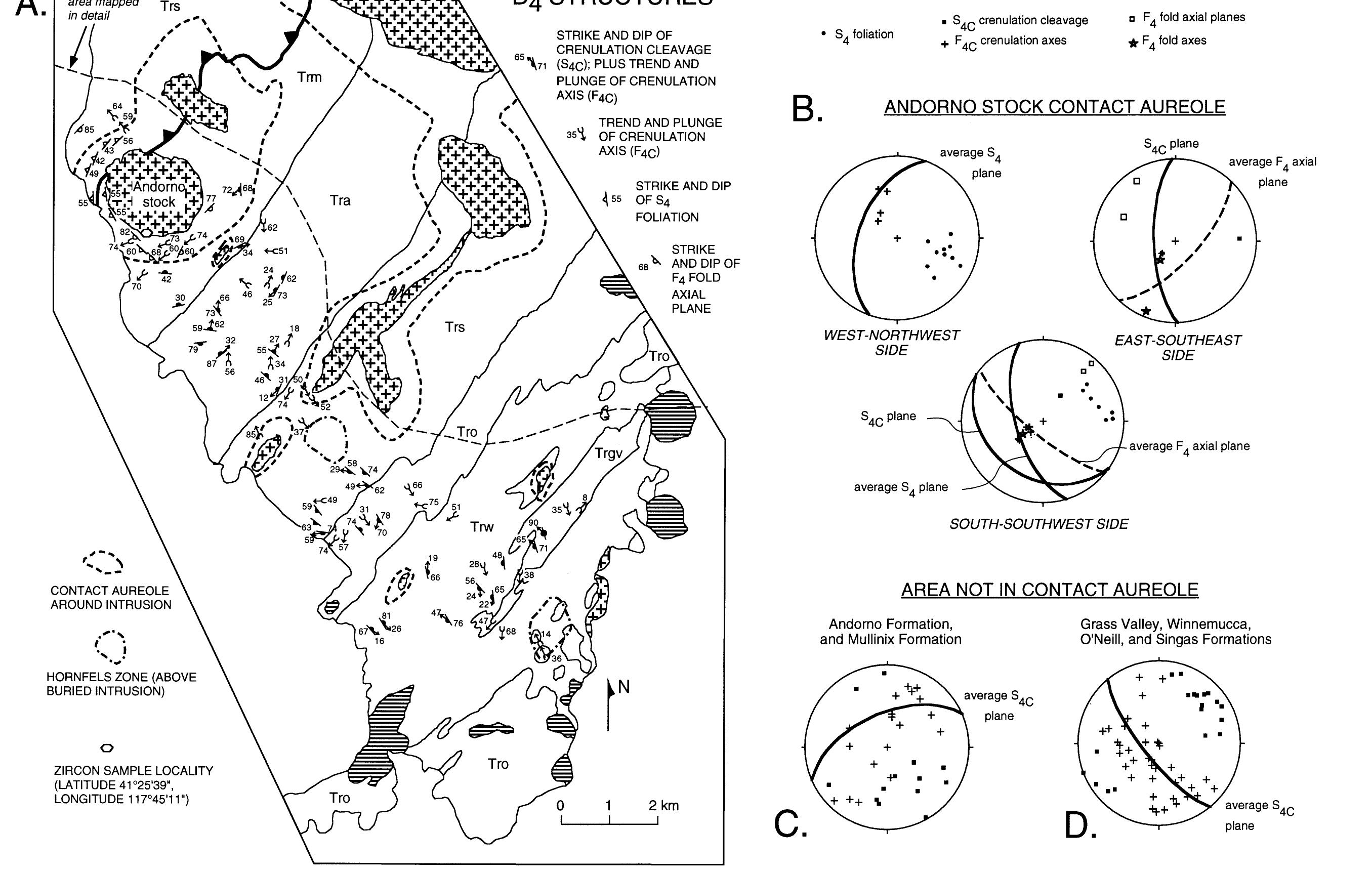 (a) map of southern santa rosa range, showing location and