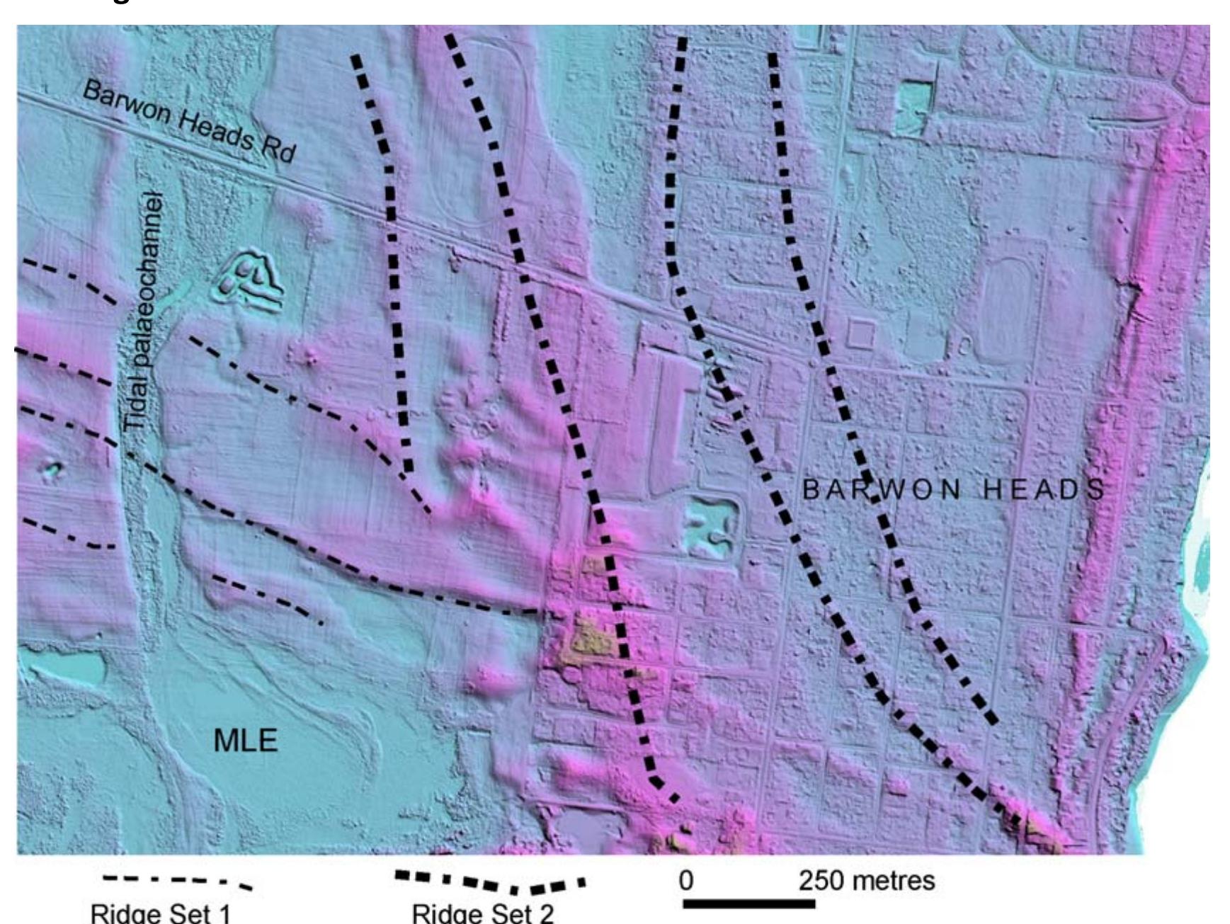 Ridge sets 1 and 2 north of murtnaghurt lagoon. lidar data