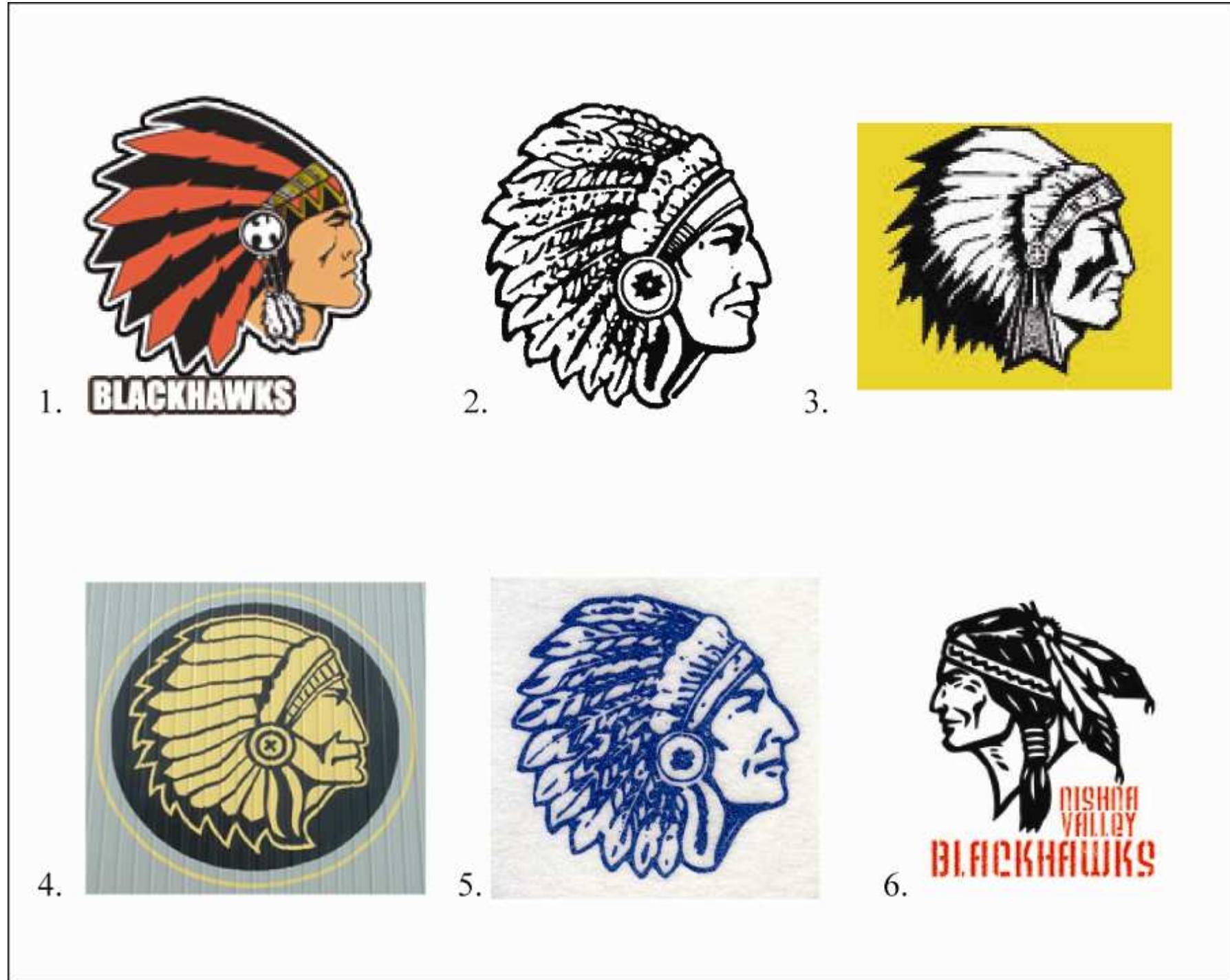 6. blackhawk logos from westville, indiana high school (1),