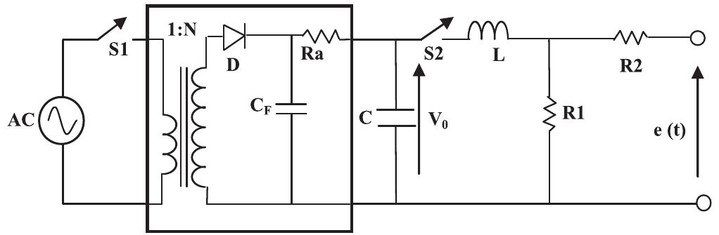 Schematic diagram of the lightning pulse generator used for