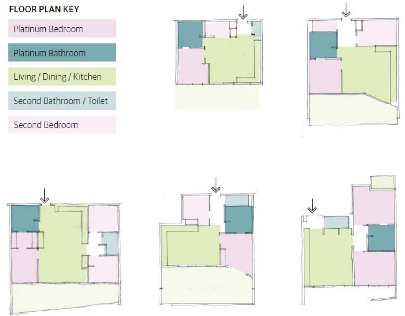 Examples of floor layouts which adopted these principles and