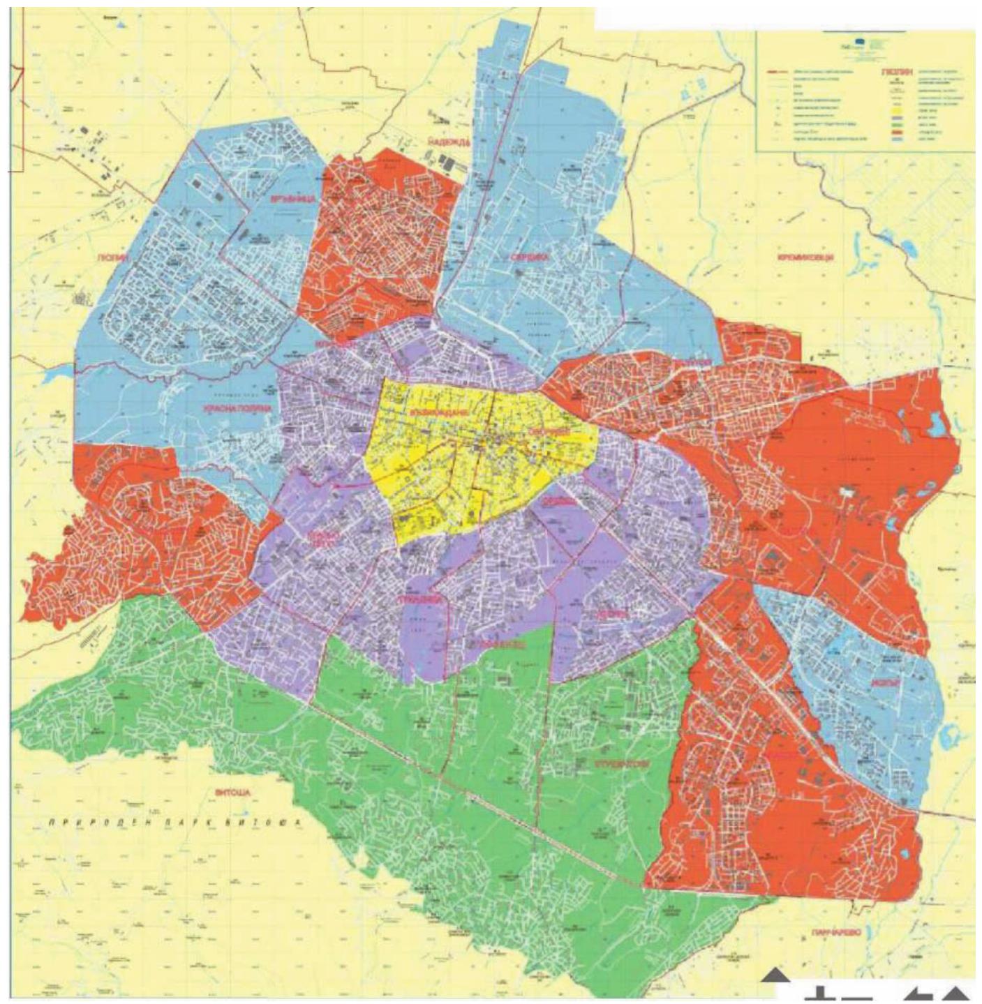 22: map of tarrif zones of the municipaity of sofia affect