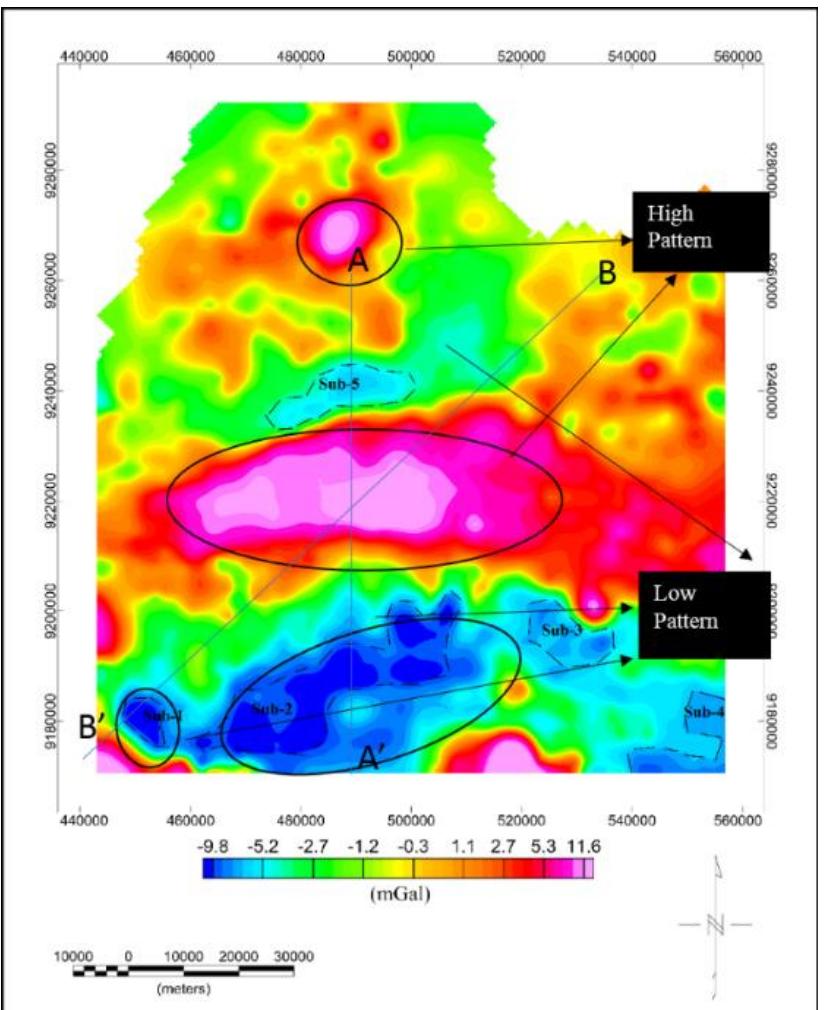 4.3 sub-basin delineation the residual anomaly map shows a