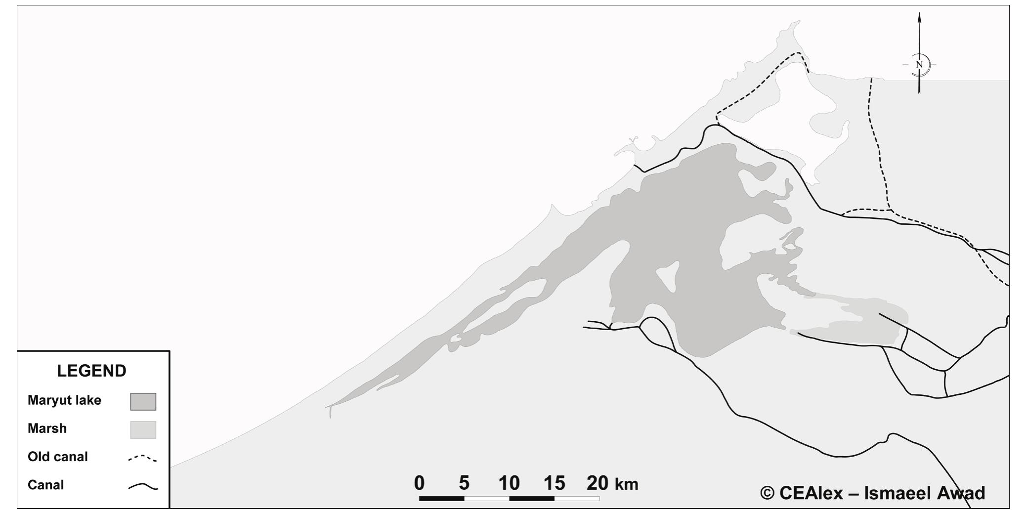 1866, carte des environs d’alexandrie, mahmoud bey